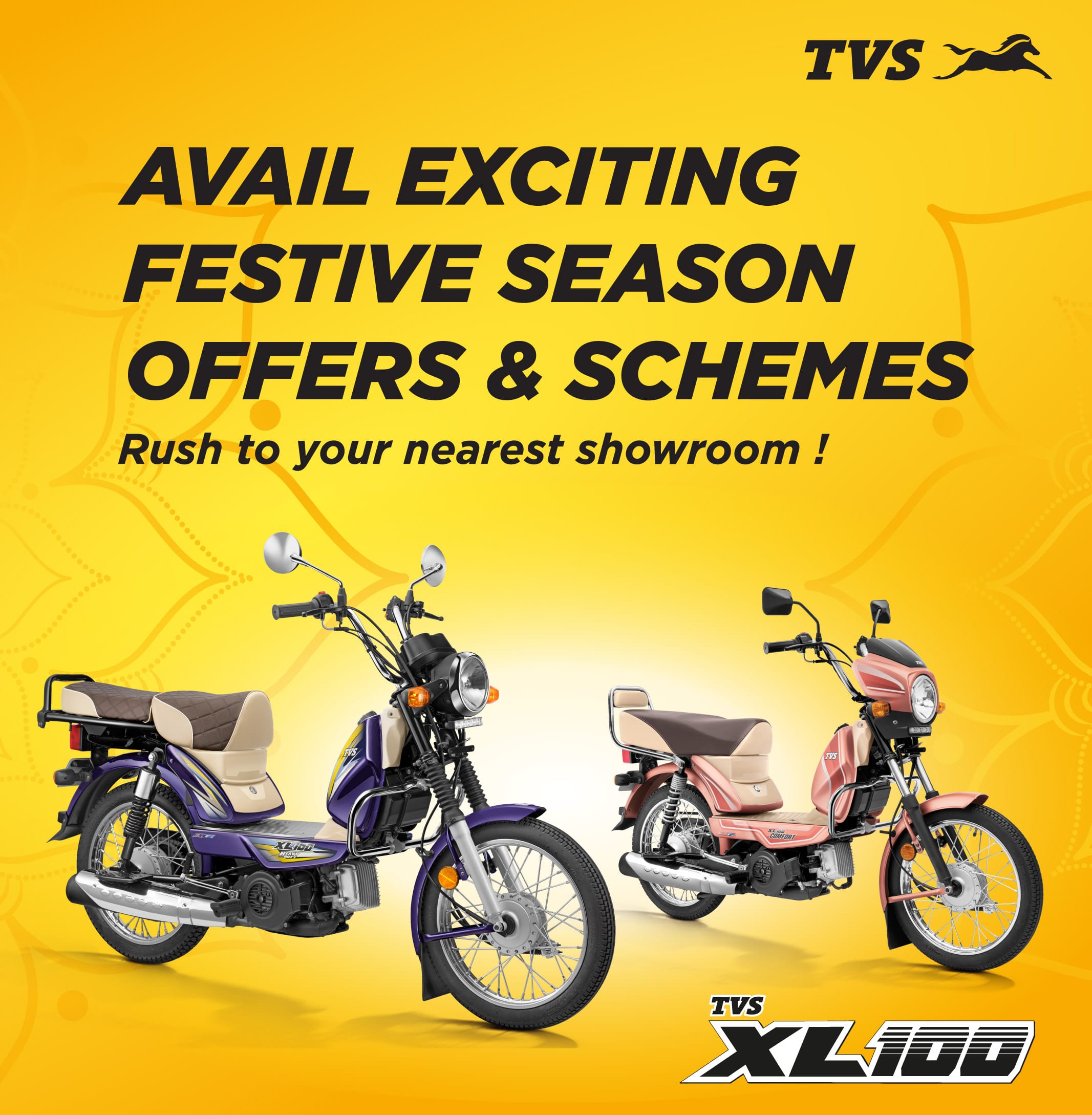 TVS XL100 Prices For Comfort Heavy Duty Win Edition Models
